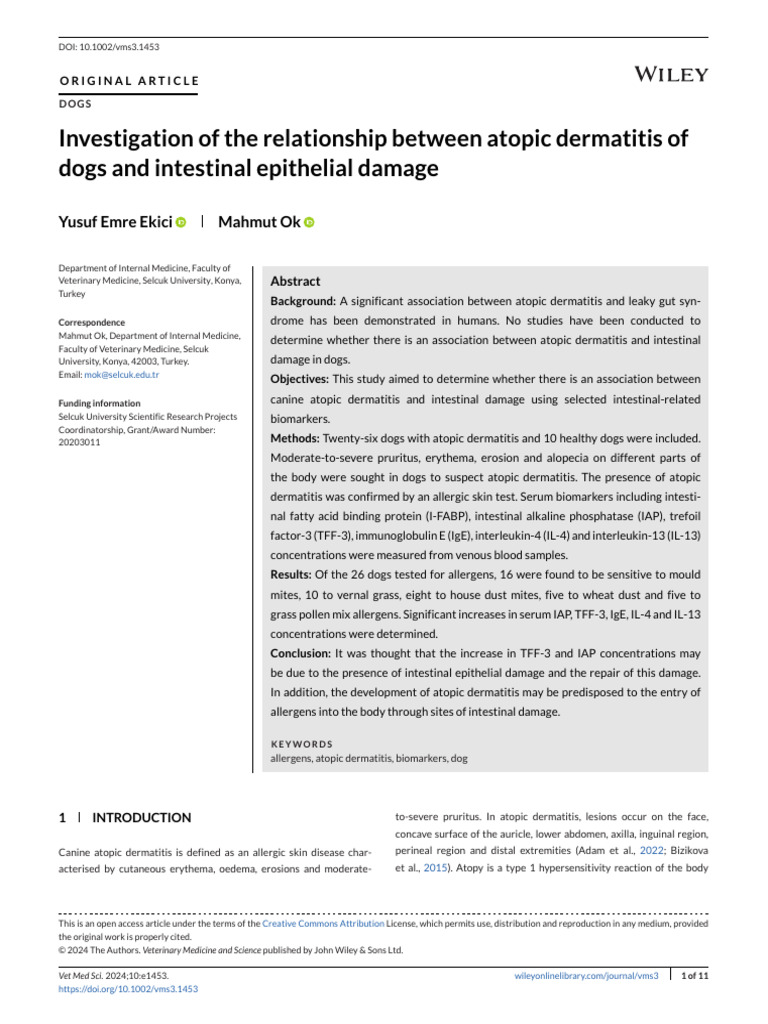 Investigation of The Relationship Between Atopic D | PDF