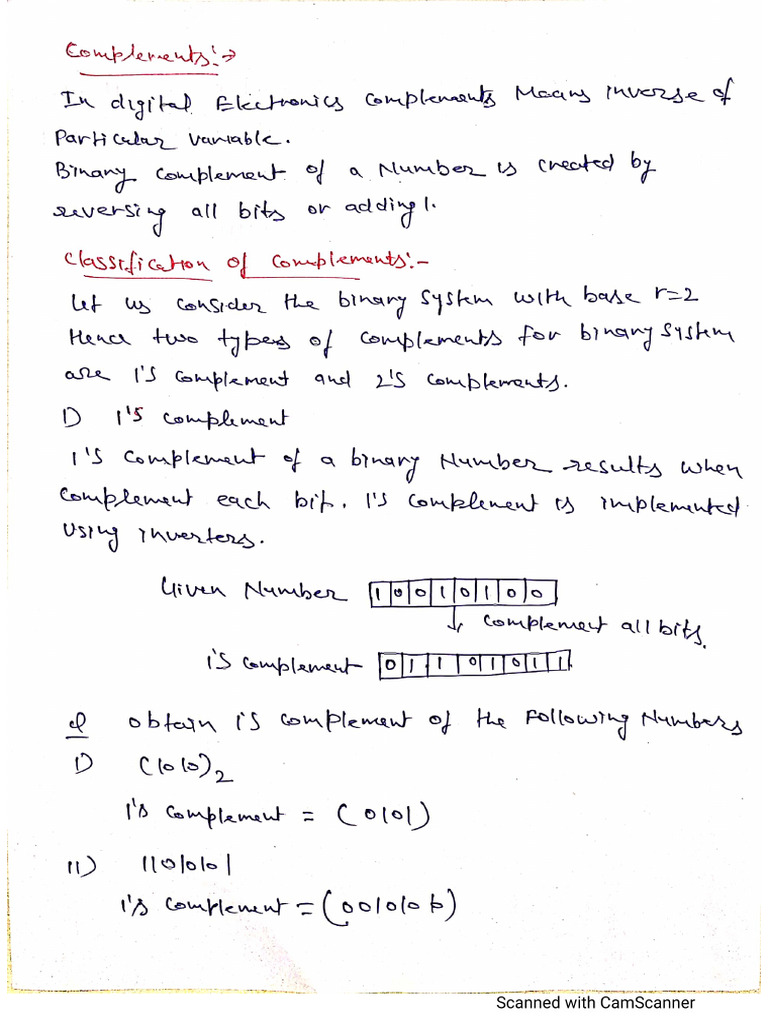Binary Complements | PDF