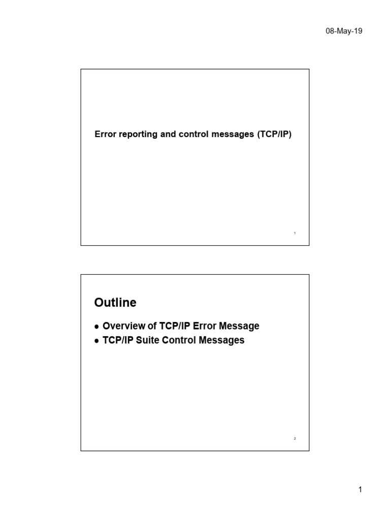 Error Reporting and Control Messages (Compatibility Mode) | PDF