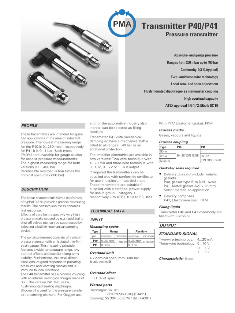 Transmitter P40/P41 | PDF