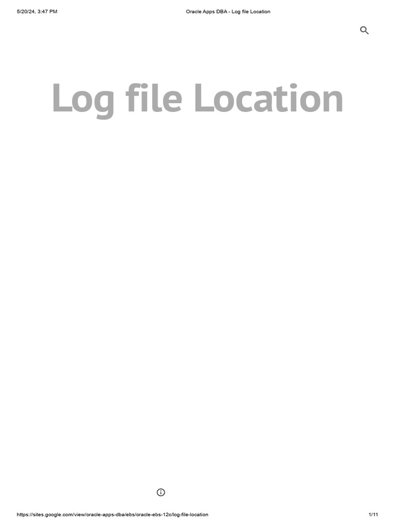 Oracle Apps DBA - Log File Location | PDF