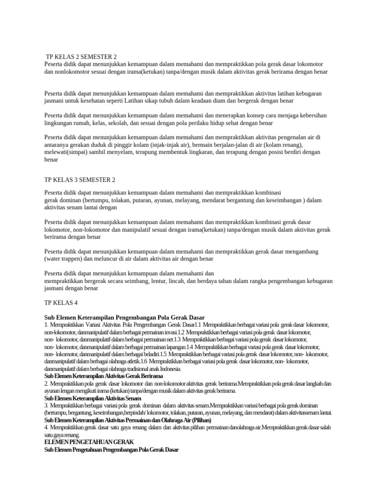 TP Pjok Kelas 2 | PDF