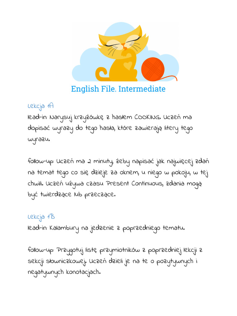 iNTERMEDIATE. wARM-UPS AND FOLLOW-UPS | PDF