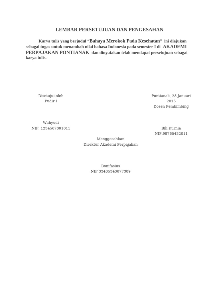 Lembar Persetujuan Dan Pengesahan | PDF