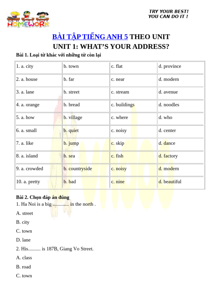 Review Unit 1 Tiếng Anh 5 Global Success | PDF