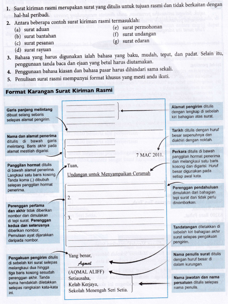 Format Surat Kiriman Rasmi | PDF