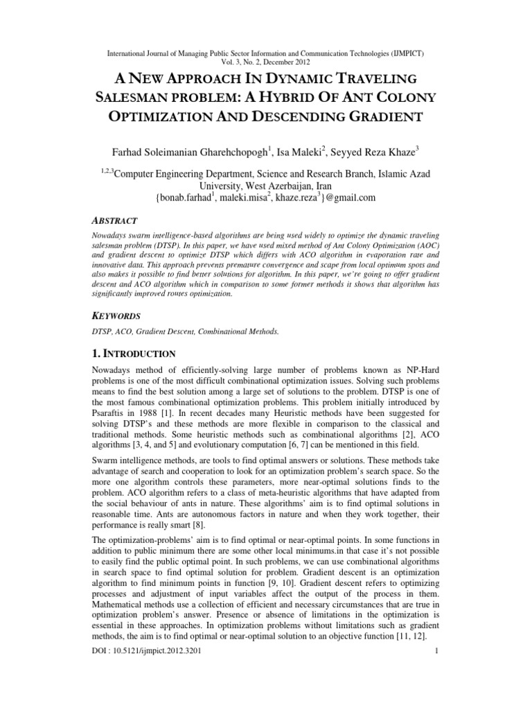 A New Approach in Dynamic Traveling Salesman Problem: A Hybrid of Ant ... A New Approach in Dynamic Traveling Salesman Problem: A Hybrid of Ant ...