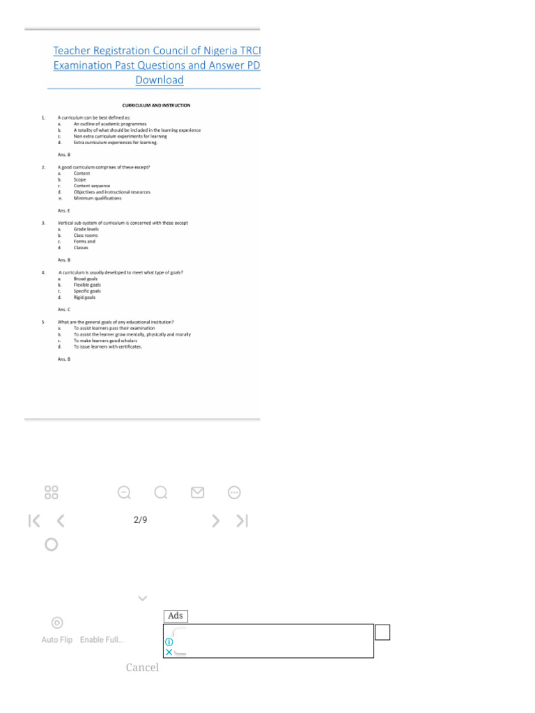 Free TRCN Past Questions & Answer PDF Download | PDF
