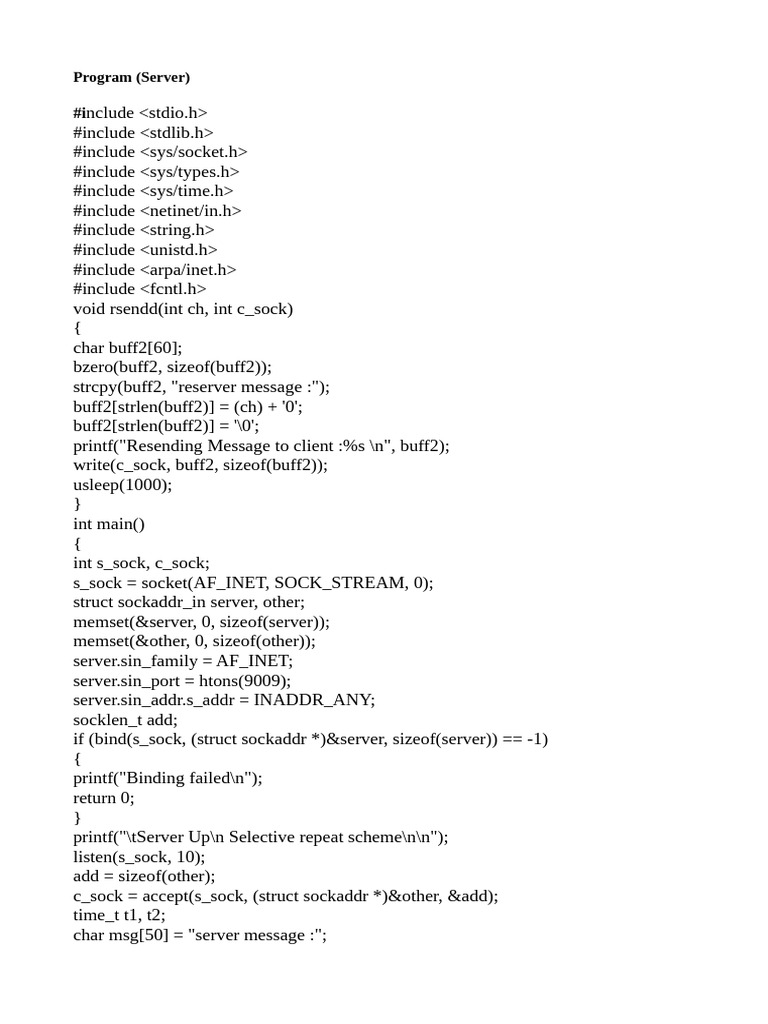 CN Exp 5 (C) Program and Output | PDF | Object Oriented Programming ...