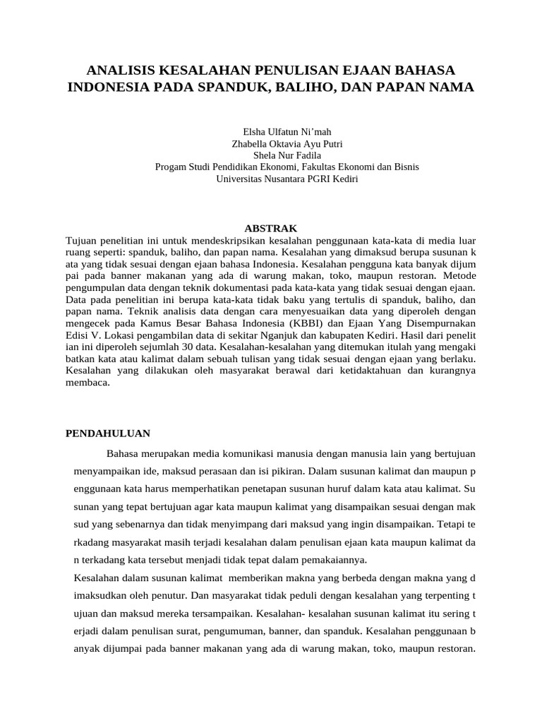 Contoh Mini Riset | PDF