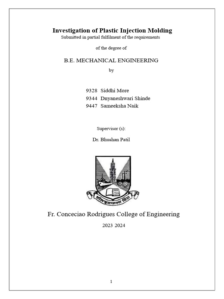 Injection Molding Report | PDF