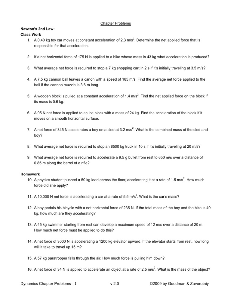 Regular Physics Dynamics-Chapteproblems | PDF