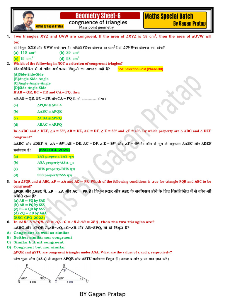 Geometry Sheet-6 - 426113 - Crwill | PDF | Elementary Mathematics ...