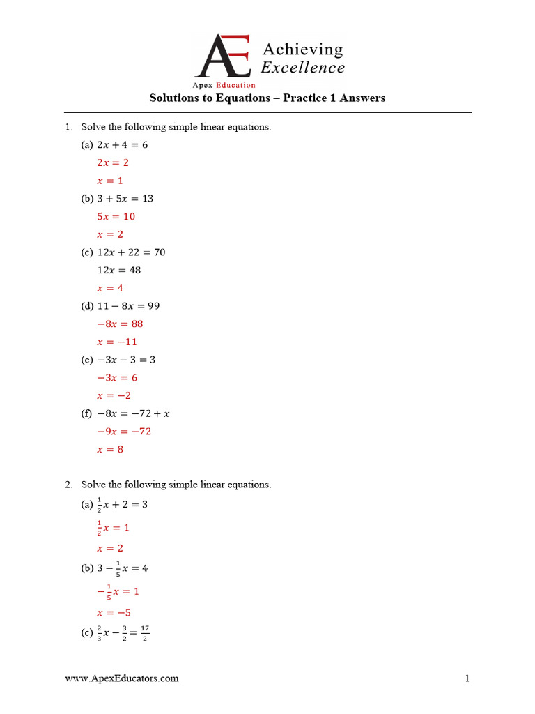 3 Solutions To Linear Equations (Express) Answers | PDF