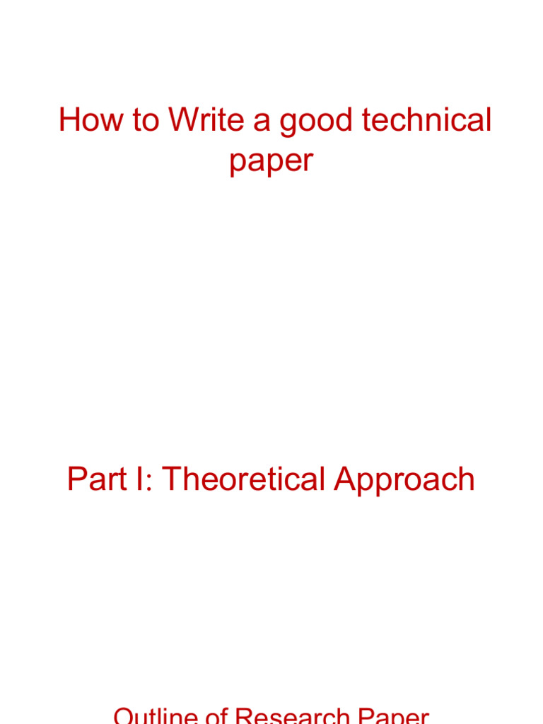 How To Write A Good Technical Paper | PDF