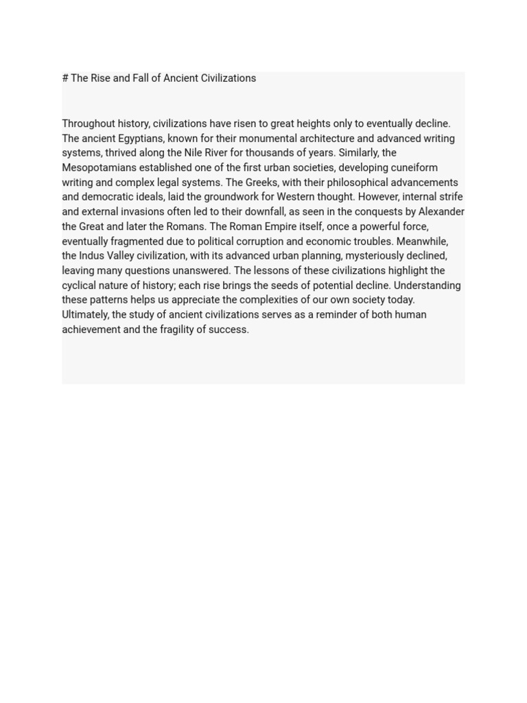 # The Rise and Fall of Ancient Civilizations | PDF