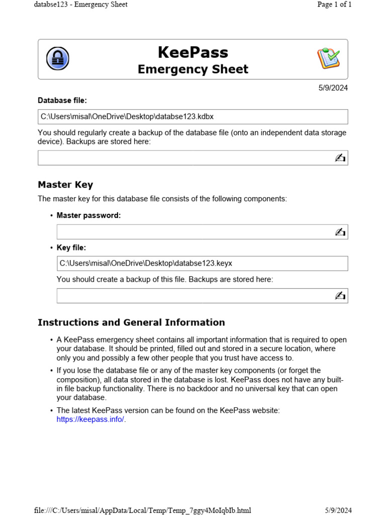 Emergency Sheet | PDF