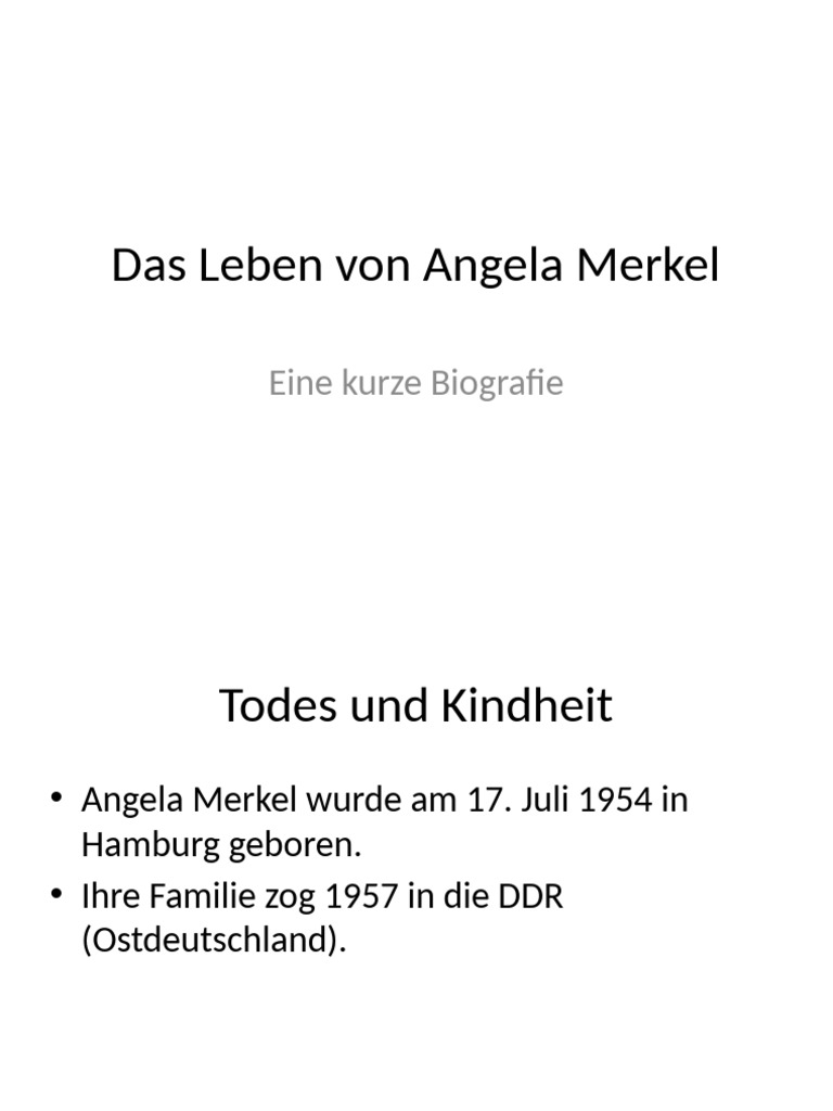Angela Merkel Biografie | PDF