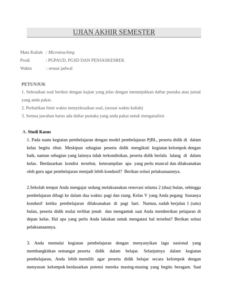 Ujian Akhir Semester | PDF