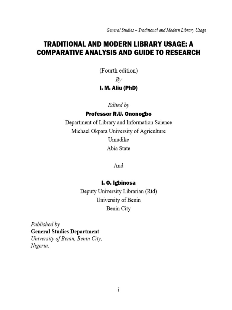 Traditional and Modern Library Usage (Final) | PDF