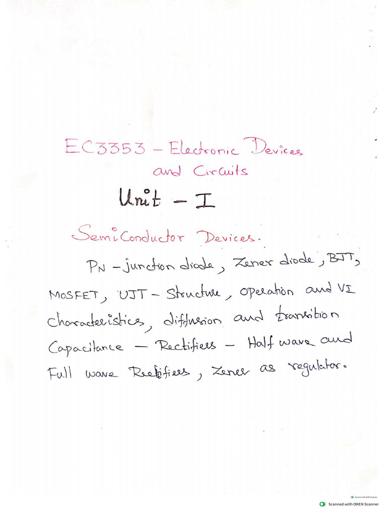 EDC Unit 1 Notes | PDF