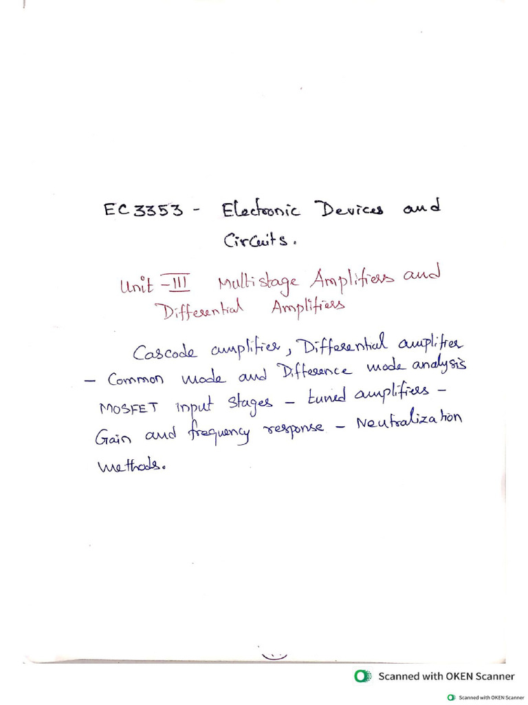EDC Unit 3 Notes | PDF