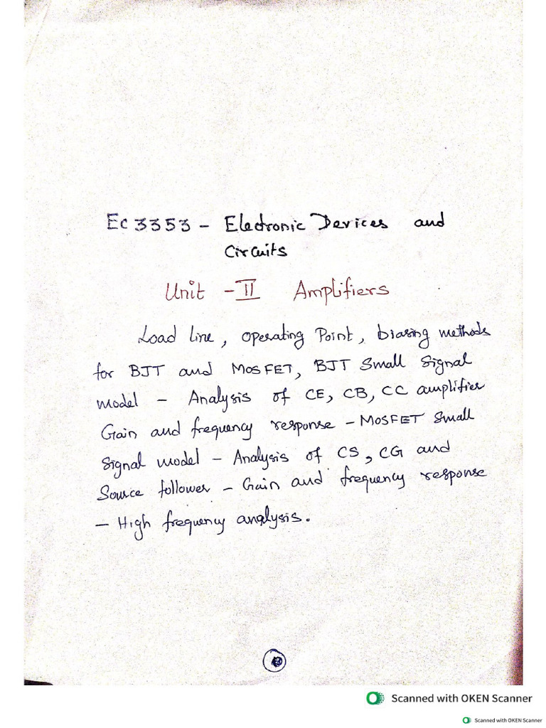 EDC Unit 2 Notes | PDF