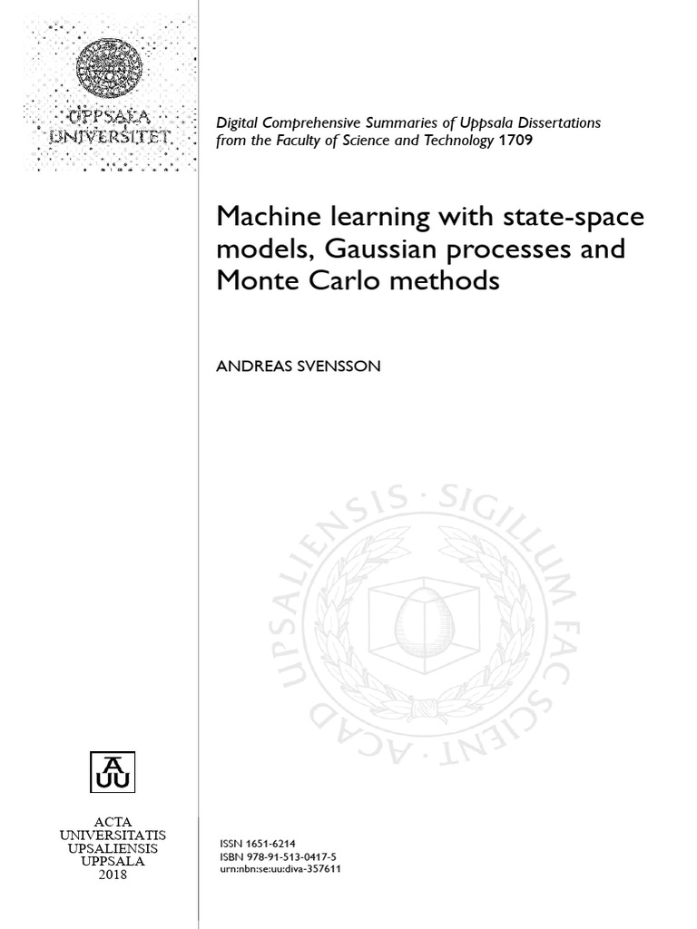 Andreas Svensson - Machine Learning With State-Space Models, Gaussian Processes and Monte Carlos ...