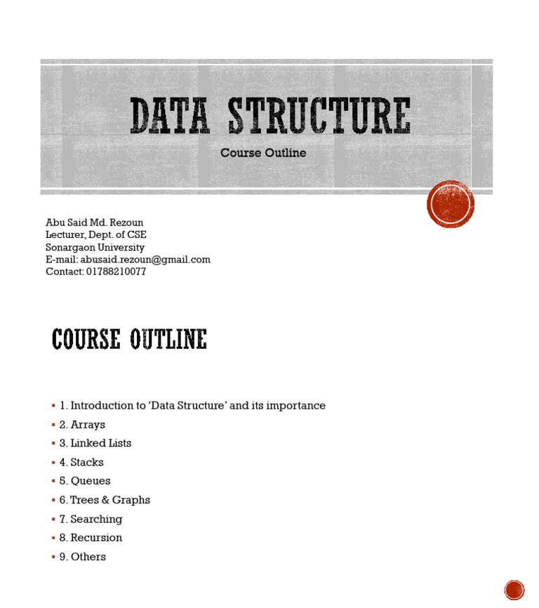 1. Course Outline | PDF