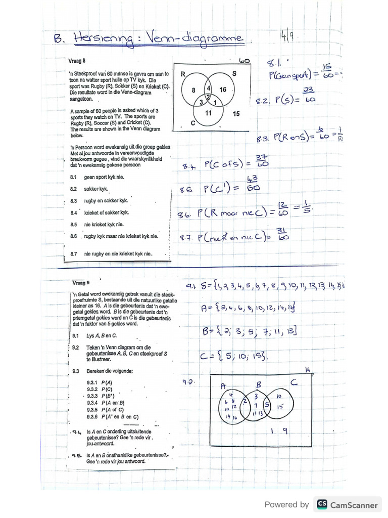 Hersiening Venn Diagramme | PDF