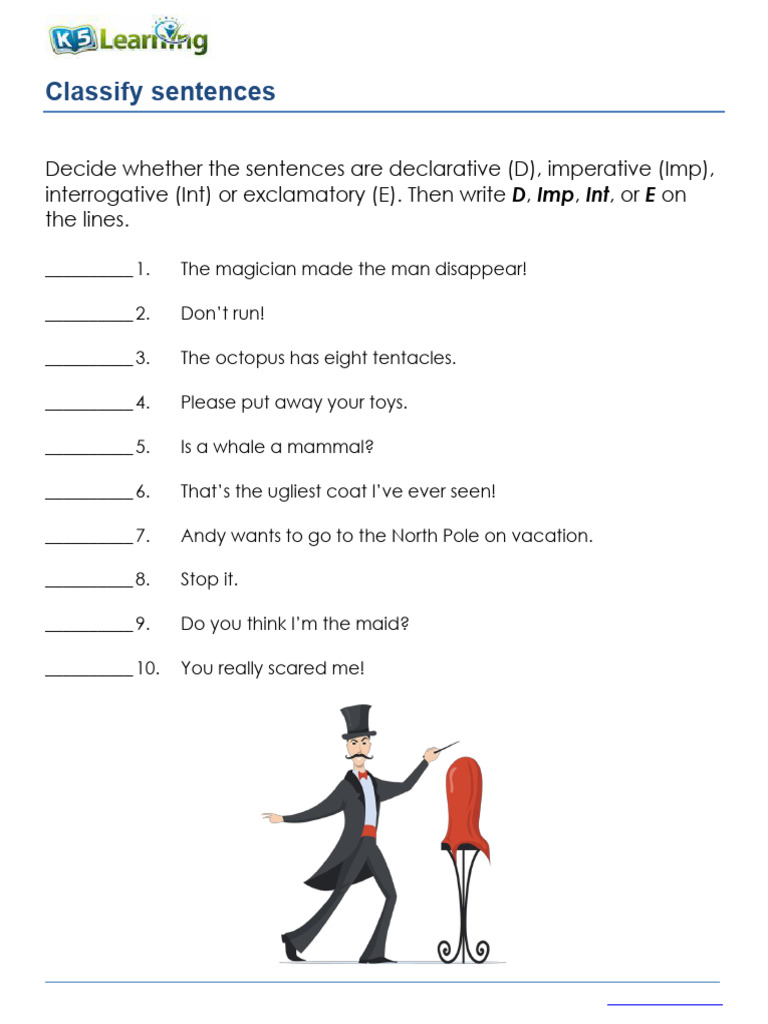 Grade 3 Classify Sentences GXW 2 | PDF
