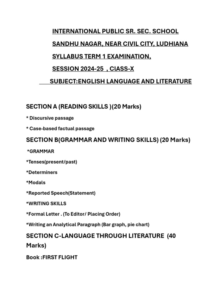 Section A (Reading Skills) (20 Marks) : Discursive Passage Case-Based Factual Passage | PDF
