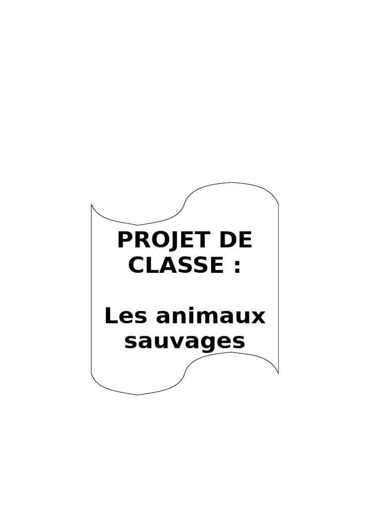 Projet ANIMAUX SAUVAGES | PDF