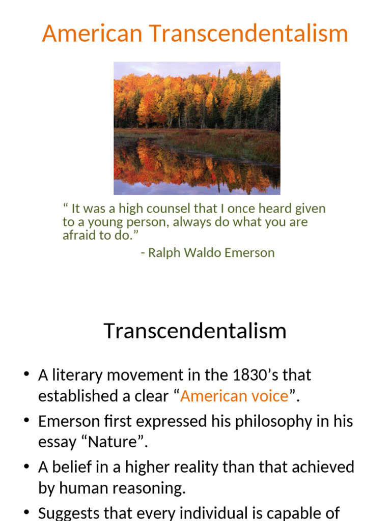 American Transcendentalism Powerpoint | PDF