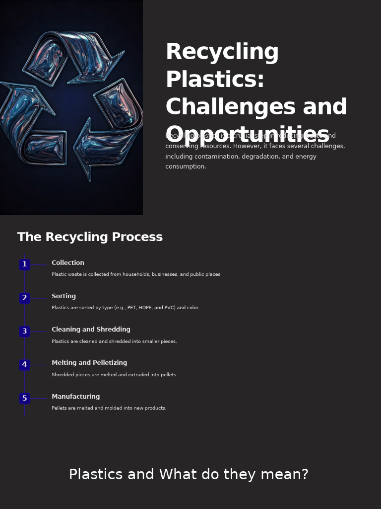 Recycling Plastics Challenges and Opportunities | PDF