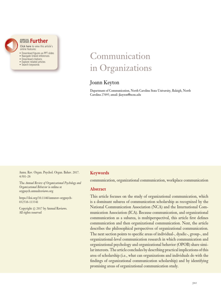 Module 1 - Communication in Organizations | PDF