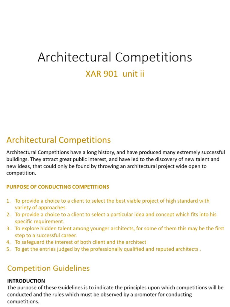 Architectural Competitions | PDF