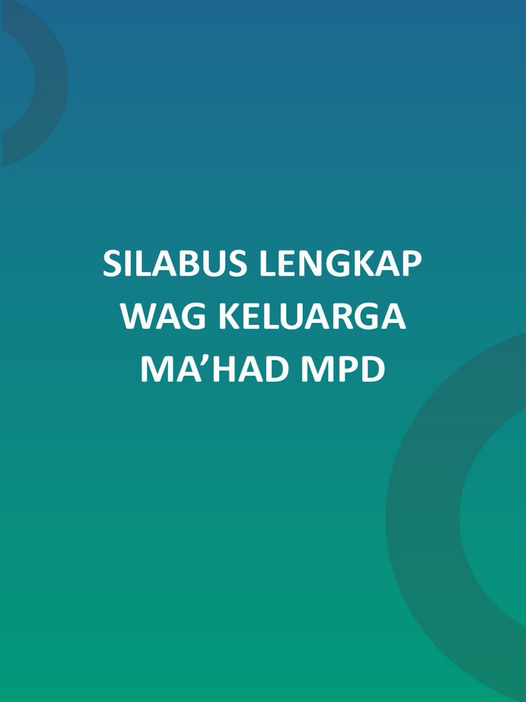 Silabus Lengkap WAG Keluarga - Ma'had MPD | PDF