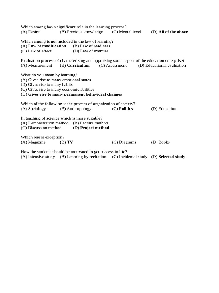 PakBix Pedagogy MCQs | PDF