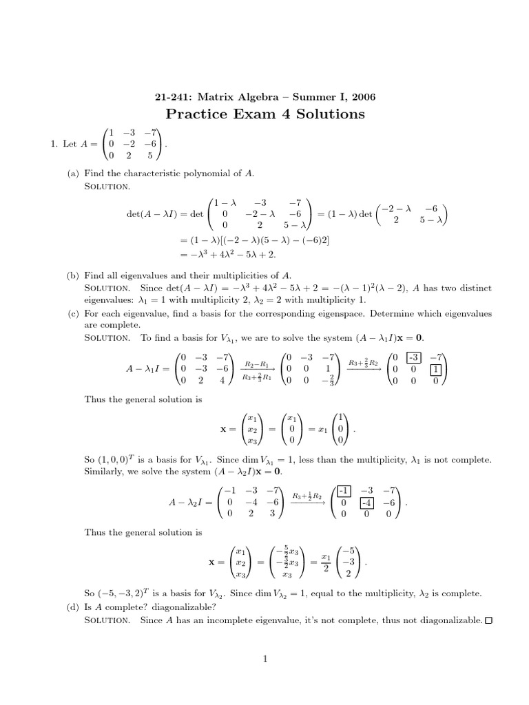 Practice Exam4 Sol | PDF