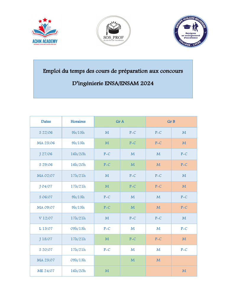 Emploi Ensa Ensam 2024VFFFFFF | PDF