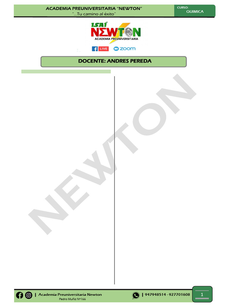 Semana 1 Andres Pereda Quimica | PDF