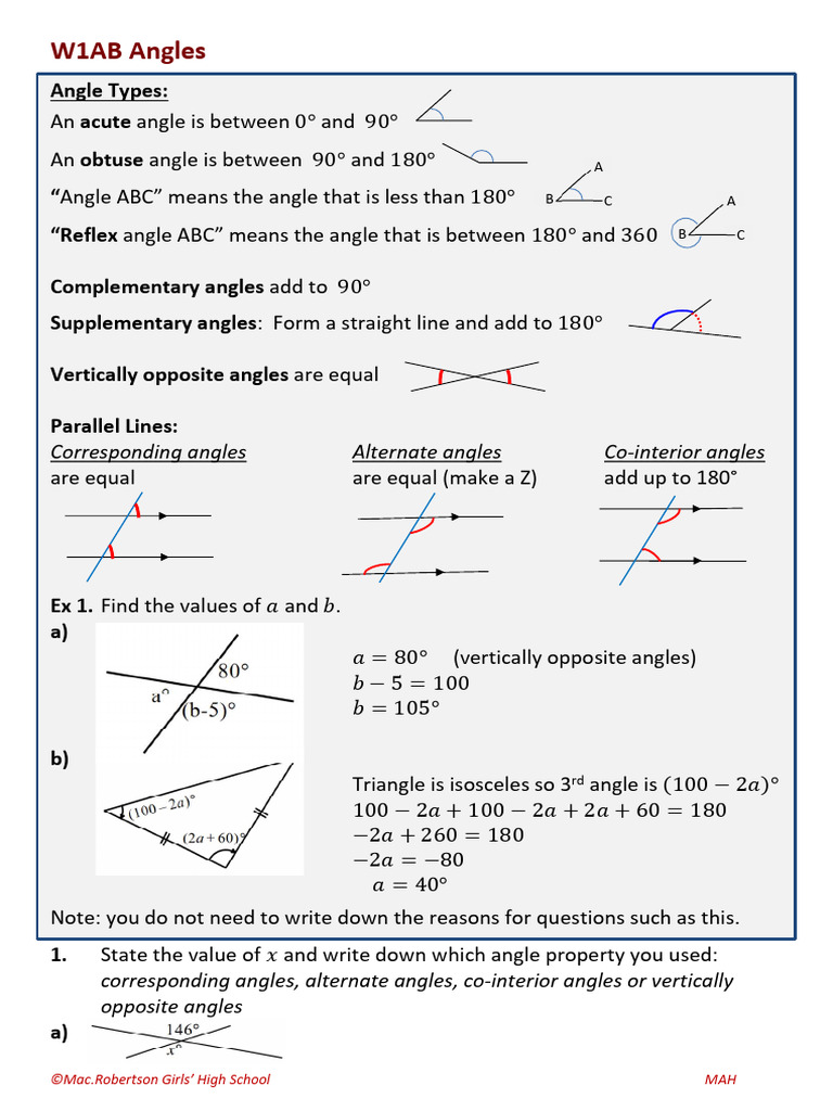 9ma W1AB Angles | PDF