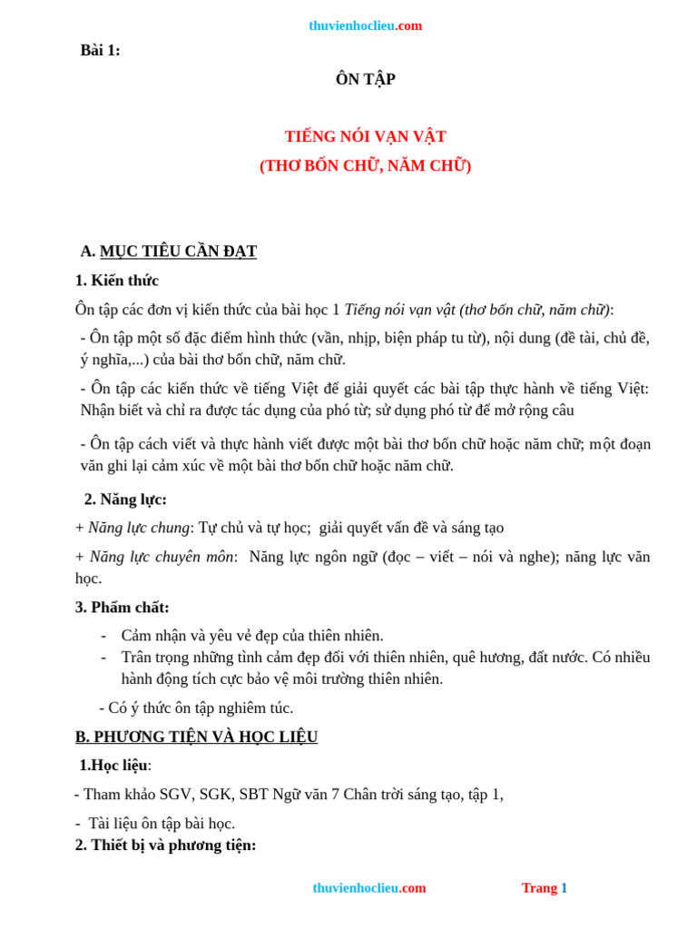 Thuvienhoclieu.com GA Day Them Van 7 CTST HK1 | PDF