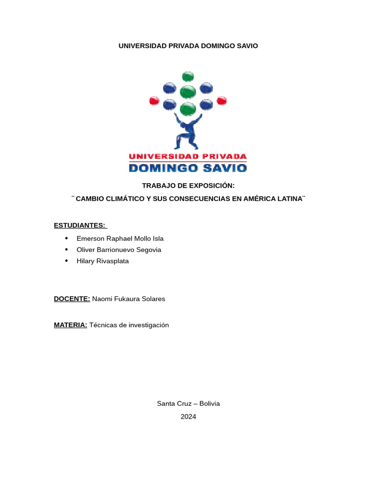 TP Exposicion Cambio Climatico Fin | PDF