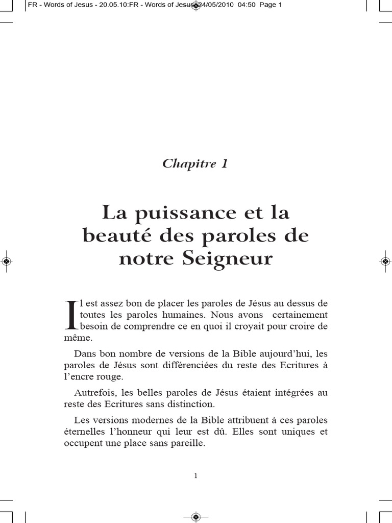 Les Paroles de Jésus | PDF