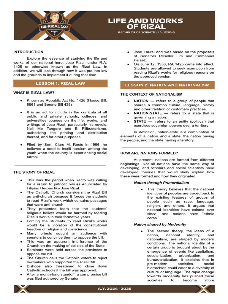 1 - Ge-Rizal 101 - Prelims - Weeks 1 & 2 | PDF
