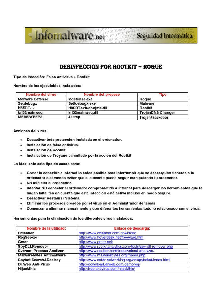 Desinfeccion Por Rogue y Rootkit | PDF | Malware | Ventana (informática)