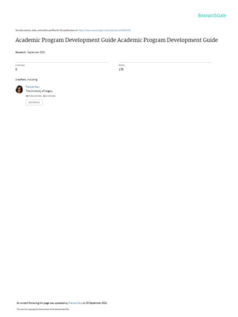 Academic Program Development Guide Kalu Salahuddin 2022 | PDF