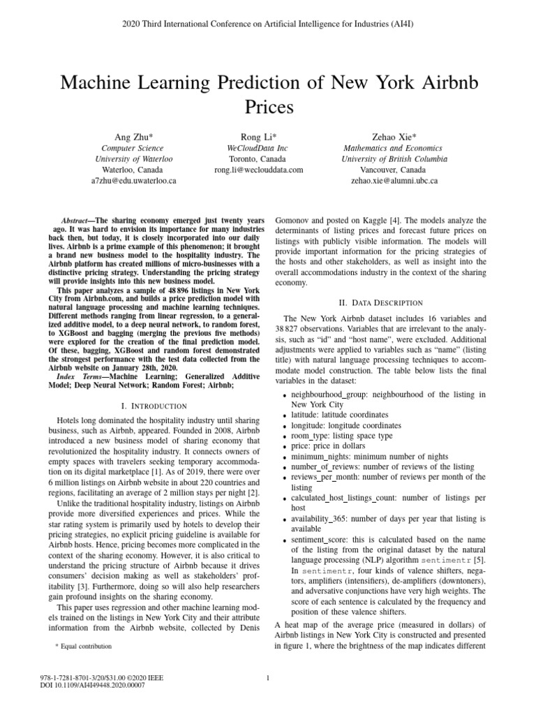 Machine Learning Prediction of New York Airbnb Prices | PDF | Errors And Residuals | Law